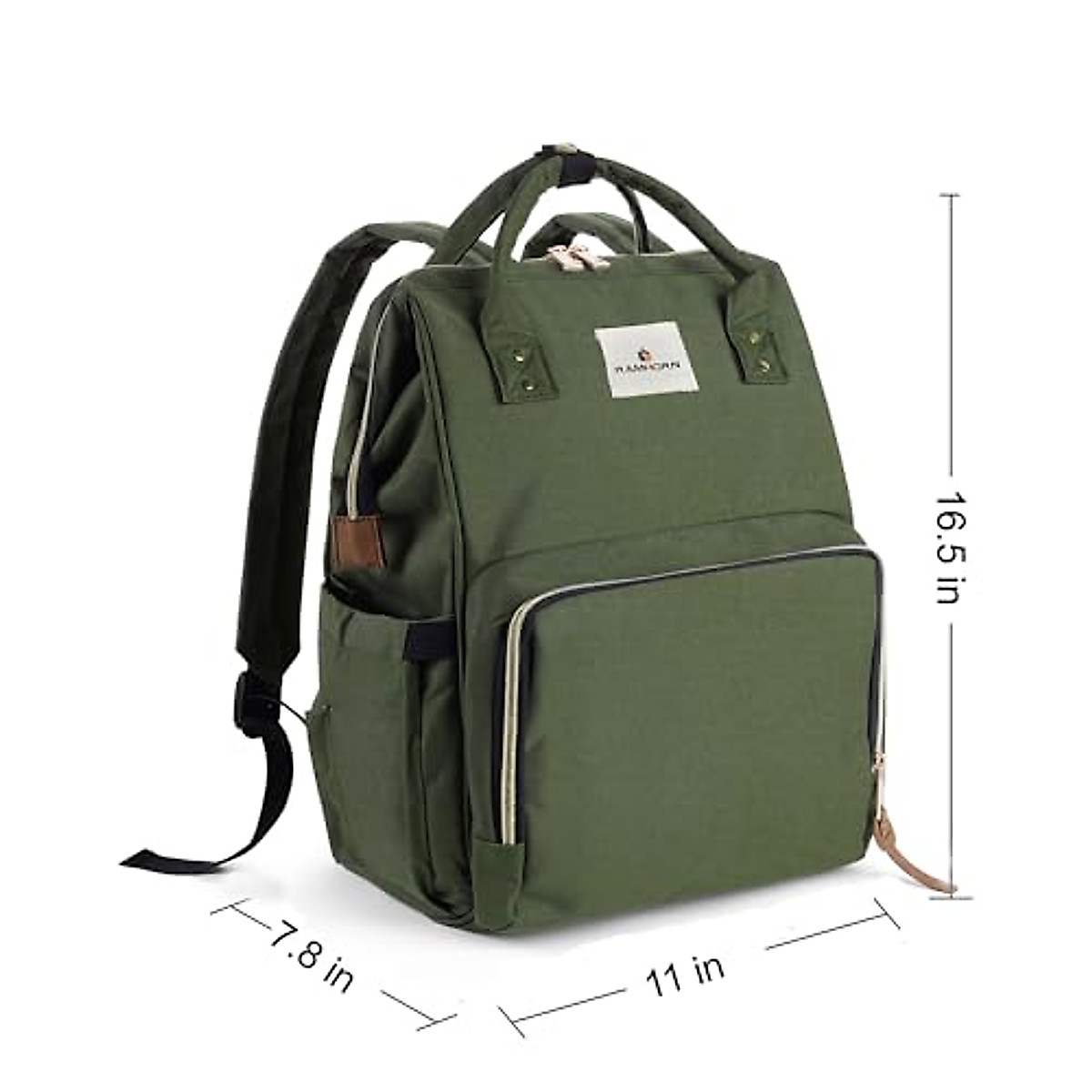 Ramhorn Diaper Bag Backpack Multifunction Waterproof Travel Back Pack for Mom Green