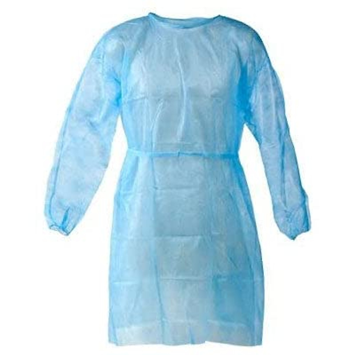 40 Pack Level 2 Disposable Isolation Gowns with Elastic Cuff, Latex-Free, Non-Woven, Fluid Resistant, Non Medical Isolation Gown Non-Surgical Gowns Smock XL, Protective Blue (4 Pack of 10)