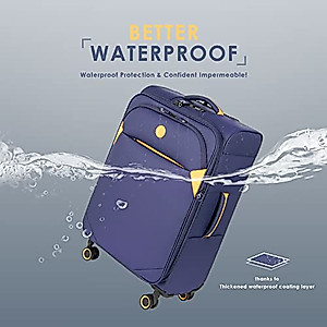 Verage Cambridge Lightweight 2 Piece Luggage Sets,Softside Expandable Spinner Wheel Suitcase,Navy,2-Piece Set(20/24)