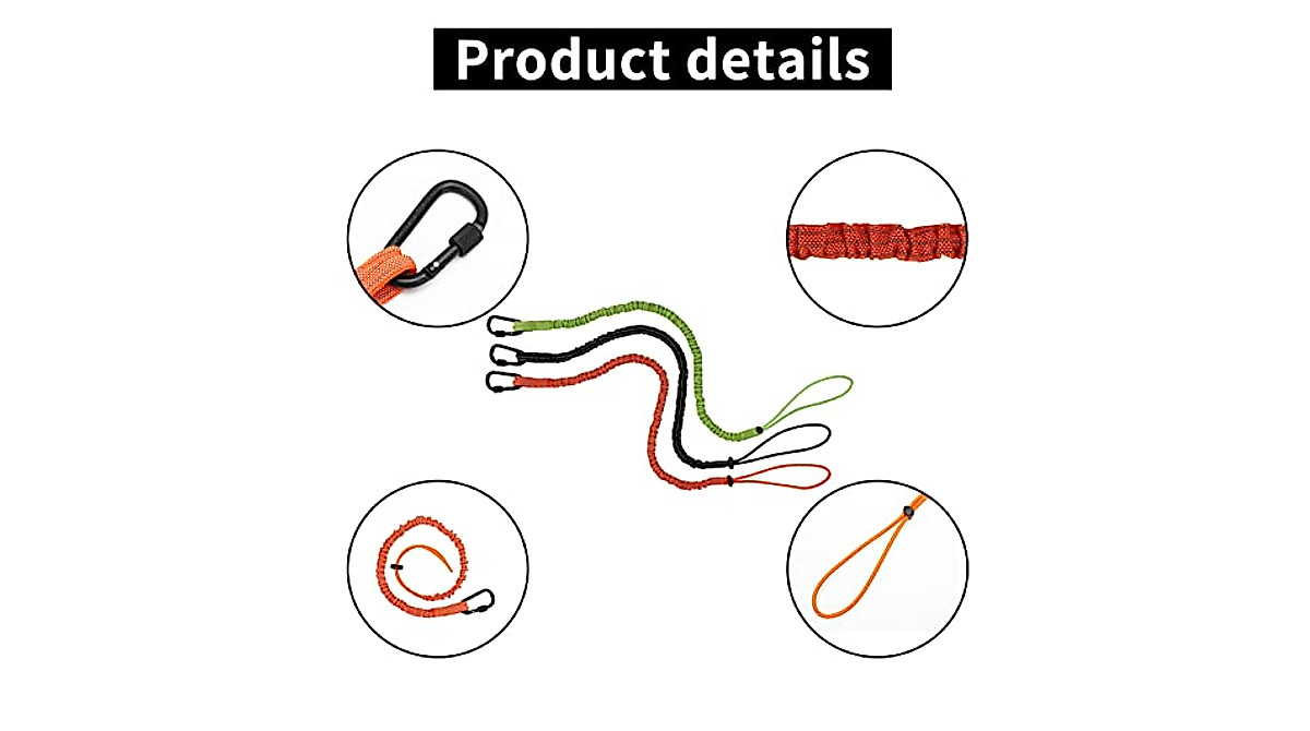 3 Pack Safety Fall Protection Lanyards with Retractable Leash and Lock ...