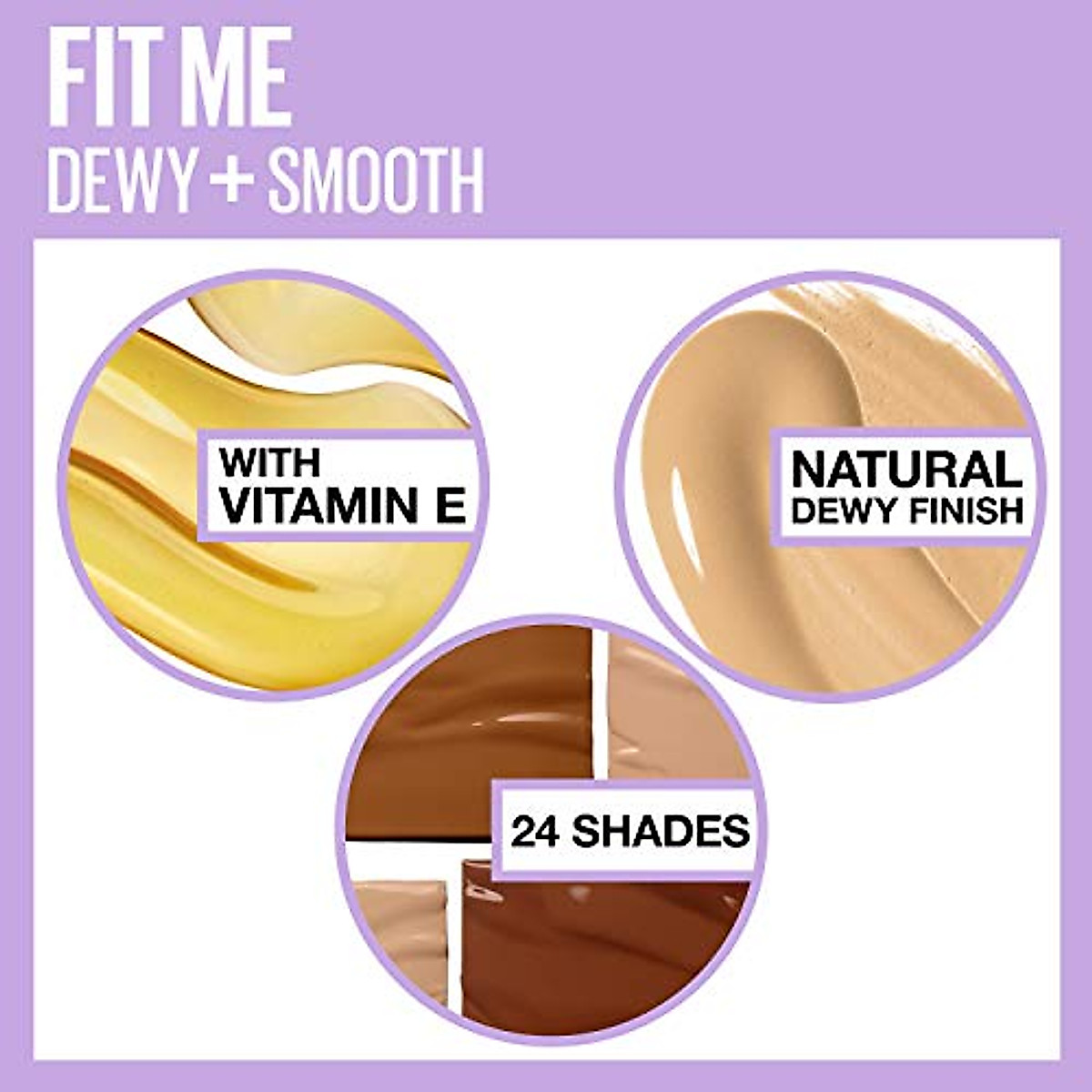 Maybelline Fit Me Dewy + Smooth SPF 18 Liquid Foundation Makeup, Sandy Beige, 1 Count