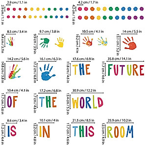 DECOWALL DS8-8050 Handprint Quotes Wall Stickers Decals Baby Art Hand Ink Inspirational Nursery Paint Classroom Gifts DIY Motivational Kids décor Girls Room Vinyl Door Sunday School Alphabet Posters