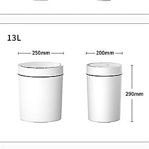 DHTDVD Smart Sensor Garbage Bin Kitchen Bathroom Toilet Trash Can Best Automatic Induction Waterproof Bin with Lid (Color : Gray, Size : 13L)