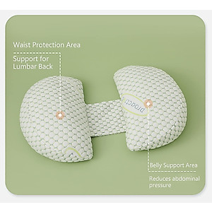 misszhi Pregnancy Pillows for Sleeping, Maternity Pillow with Detachable and Adjustable Pillow Cover - Support for Back, Legs, Belly, HIPS for Pregnant Women(White)