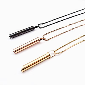 Blue Drop Stainless Steel Anxiety Necklace For Men Women, Mindful Breathing Necklace, Anxiety Relief Items, Anxiety Relief, Stress, Panic Attack Relief Meditation Tools - Rose Gold