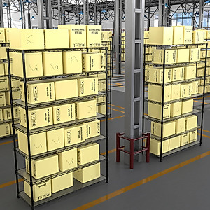 Fulocseny 7 Tier NSF Storage Rack, 2450lbs Capacity Heavy Duty, Metal Wire Shelving Units with 4 Wheels & Shelf Liners for Balcony Supermarket and Warehouse, 82" H x 48" L x 18" W Black