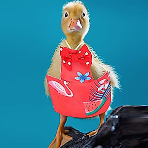 Balacoo Pet Chicken Diaper Adjustable Chicken Diaper Washable Pet Diaper Fashionable Duck Diaper with Bow Tie for Poultry Goose Duck Hen Chicken Red M