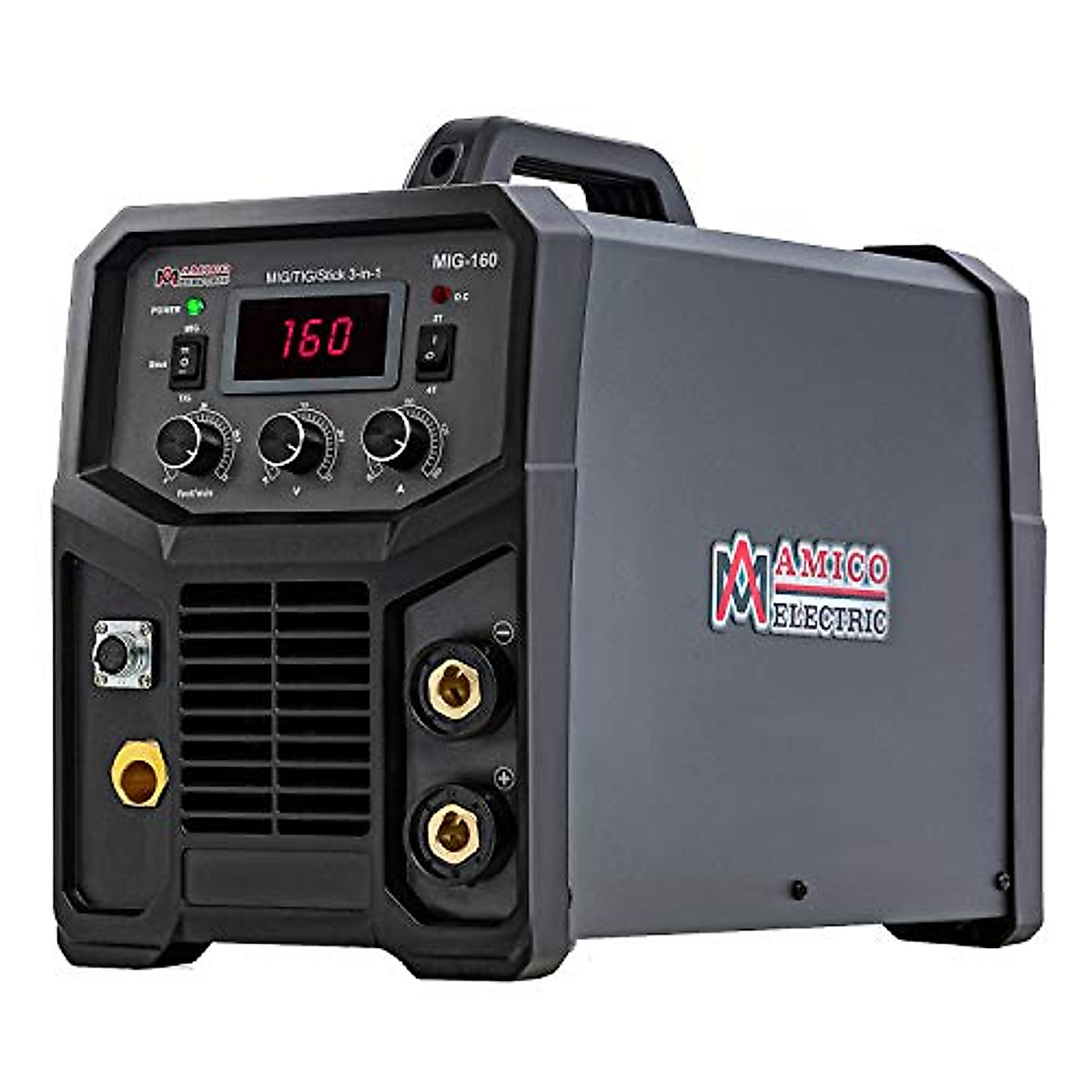 MIG-160, 3-in-1 Combo 160-Amp MIG/Lift-TIG/Stick Arc DC Inverter Welder Welding, Compatible Spool Gun Welding Aluminum: SPG15180