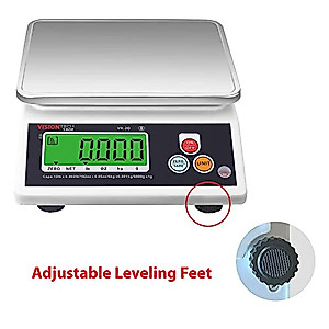 VisionTechShop VK-2D Digital Kitchen Scale, Lb/Oz/Kg/g Switchable, Stainless Steel Plate Food Scale, Large LCD Display with Backlight, 12lb Capacity, 0.002lb Readability