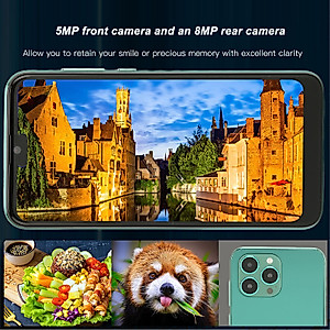 IP14 Pro Smartphone, 6.1in 4GB 32GB ROM Unlocked Smartphone Face Recognition Dual Card Dual Standby Cellphone, Great Gifts for Parents (Green)