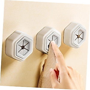 FONDOTIN 4pcs Japanese Towel Rack Adhesive Kitchen Towel Hooks Wall Mount Towel Holders for Bathroom Cabinet Garage Binder Bathroom Towel Holder Japanese-Style Abs Shelf