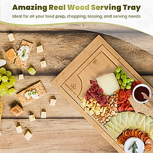 [2024 UPGRADE] Kindled Ivys Expandable Bamboo Wooden Over The Sink Cutting Board - Extra Large XXL Expands Over Kitchen Sink to 33.5x11". Natural Bamboo, Serving Tray with Juice Groove
