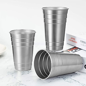 MEWAY Premium Stainless Steel Cups 24 oz Pint Cup Tumbler (12 Pack) - Premium Metal Cups - Stackable Durable Cup，Chilling Beer Glasses, for Travel, Outdoor, Camping, Everyday