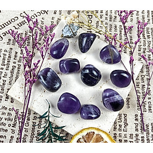 10 Packs Amethyst Natural Healing Crystals Amethyst Crystals Natural Tumbled Polished Stones Palm Worry Stone Chakra Reiki Balancing