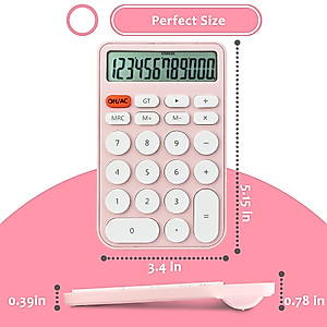 Standard Calculator 12 Digit,Desktop Large Display and Buttons,Calculator with Large LCD Display for Office,School, Home & Business Use,Automatic Sleep,with Battery (Pink and White)
