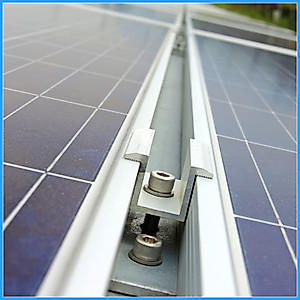 Zhengmy Solar Panel Mid Clamps 1.06 Inch Solar Panel Bracket Aluminium Mounting Accessories Aluminum Solar Mid Clamp for Solar Panel Mounting Solar Panel Mid Clamp (48 Pack)