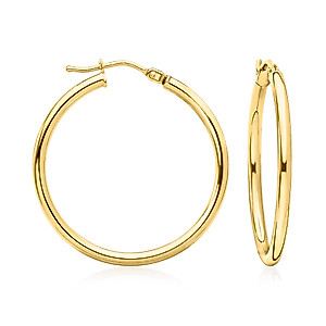 Ross-Simons Italian 2mm 18kt Yellow Gold Hoop Earrings