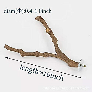 OFLAO Parrot Perches, Wood Bird Stand Perch, Natural Wild Grape Stick Bird Stand Pole, Y Shape Stand Perch, Standing Climbing Branch Toy Cage Accessories for Parrots, Parakeet, Budgies, Lovebirds