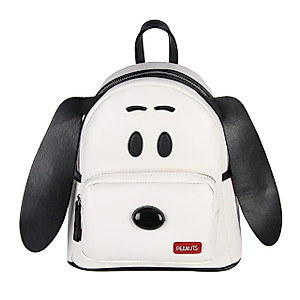 Peanuts Classic Comic Character Face Snoopy Zippered Mini Small Backpack Bag