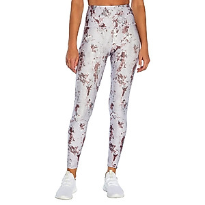 Marika Women's Standard Astrid Ultra High Rise Reversible Ankle Legging, Lavender Blue Paint/White Distress Snake, Small