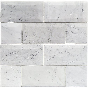 Speranza Carrera Beveled 3x6 Polished Marble Tile