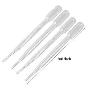 300PCS 3ML Plastic Transfer Pipettes,Disposable Graduated Transfer Pipettes Dropper for Essential Oil Mixture, Scientific Experiment, Make up Tool