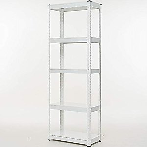 Lomani 5-Shelf Adjustable Utility Shelf, Storage Rack, Organizer Shelf, 5-Tier Storage Shelf, Book Shelf-White