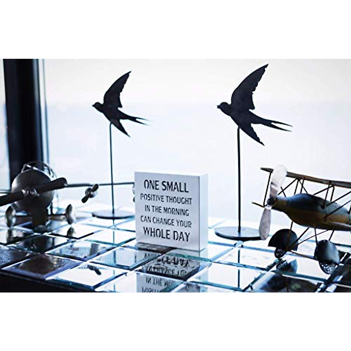 KAUZA Positive Thought Office Decor Inspirational Wall Art Plaques with Sayings Motivational Gifts