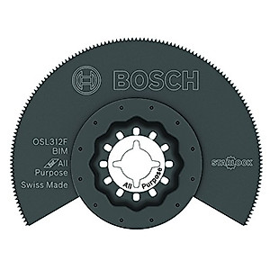 BOSCH OSL312F 1-Piece 3-1/2 In. Starlock Oscillating Multi Tool All Purpose Bi-Metal Flush Cut Blade for Applications in Wood, Wood with Nails, Drywall, PVC, Metal (Nails and Staples)
