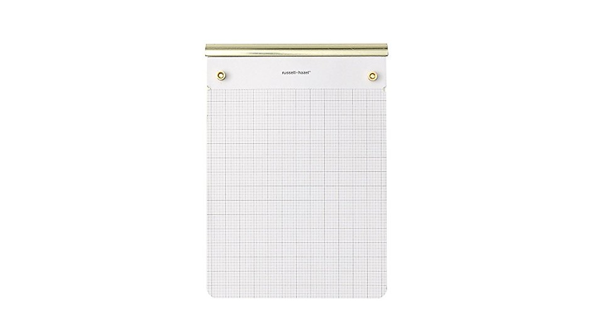 Russell + Hazel Metal Backed Drafting Notepad - Modern Office Accessory