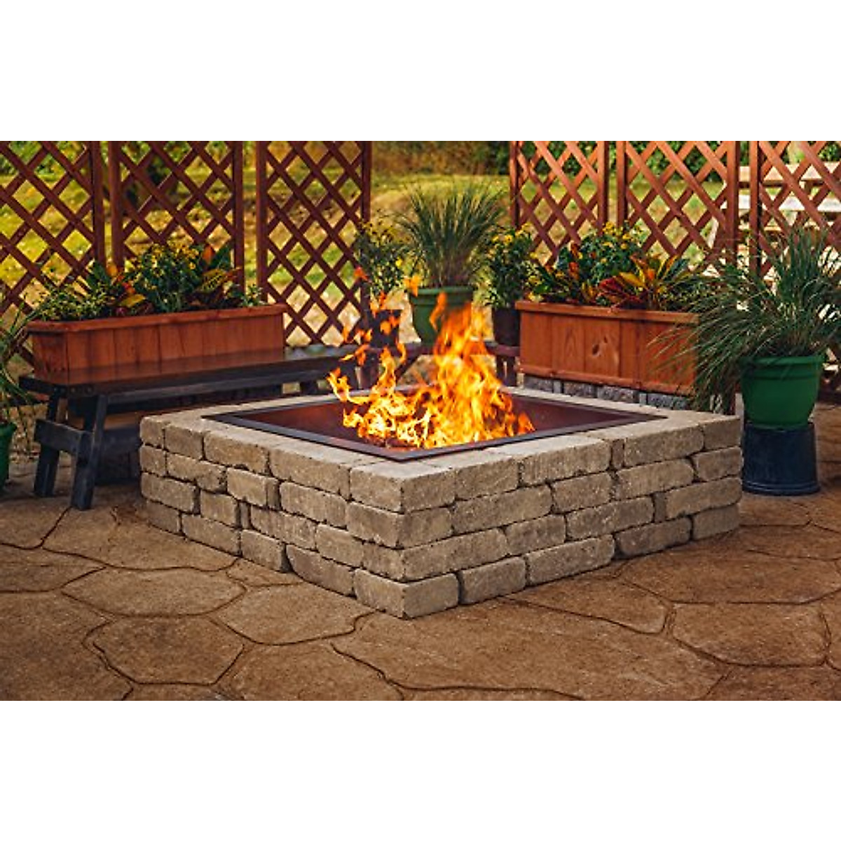 Pleasant Hearth OFW421FR 36" Solid Steel Square Fire Ring