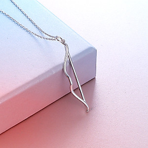 DAOCHONG S925 Sterling Silver Mens Womens Bow Arrow Couple Lovers Pendant Bff Friendship Best Friend Necklace Matching Valentine Day Gift for Women Her