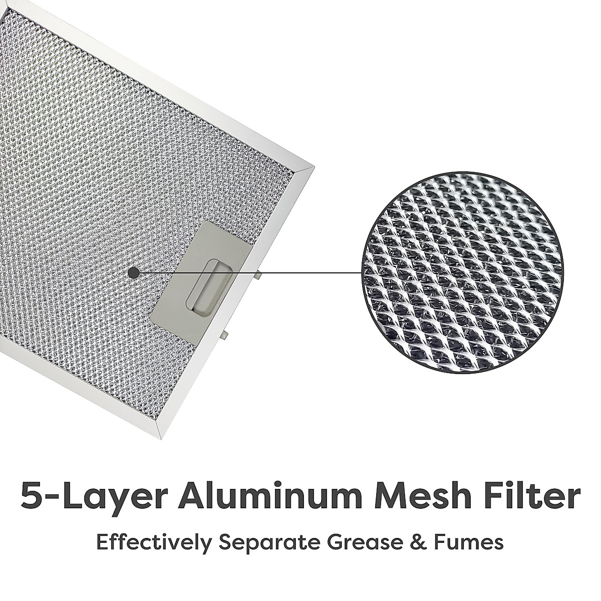 CIARRA Range Hood 30 inch Wall Mount 450 CFM Ductless Range Hood Vent for Kitchen Hood in Stainless Steel CAS75206P