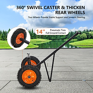 Adjustable Trailer Dolly, 600lbs Load Capacity, Carbon Steel Trailer Mover with 17.71''-26'' Adjustable Height, 12" Pneumatic Tires for Moving Boat Trailers/Utility/RV/Cargo Trailers