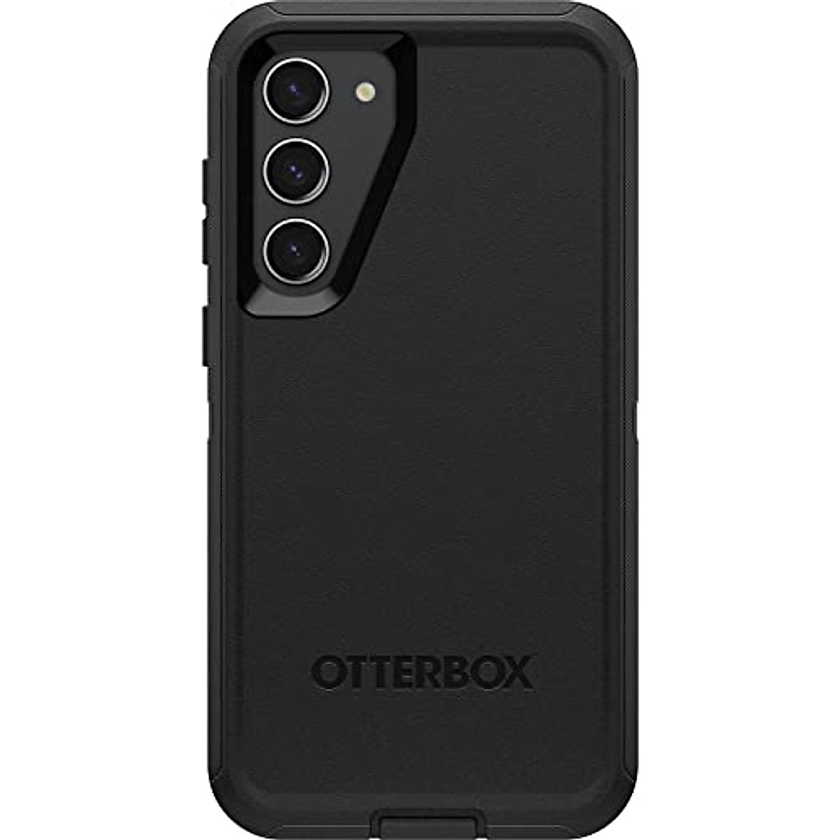OtterBox Galaxy S23+ Defender Series Case - BLACK, rugged & durable, with port protection, includes holster clip kickstand
