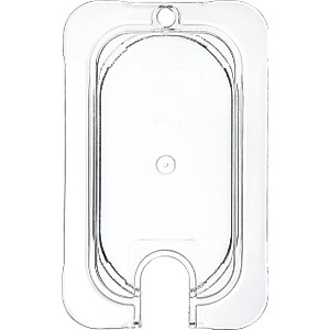 Carlisle FoodService Products 10337U07 StorPlus Ninth Size Polycarbonate Universal Flat Surface Notched Food Pan Lid, Clear