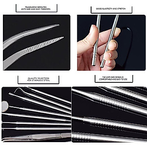 9Pcs Stainless Steel Dental Tools Dentist Teeth Clean With Leather Case