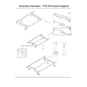 GTU Furniture Adjustable Steel Metal Bed Frame, for Box Spring & Mattress Set, Fits Twin/Full/Queen (Twin/Full/Queen)