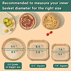 Air Fryer Disposable Paper Liner Square, 7.9 Inch Air Fryer Paper Liner 100PCS, Air Fryer Parchment Paper Liners Non-stick, Oil-proof, Water-proof for Baking Roasting Microwave …
