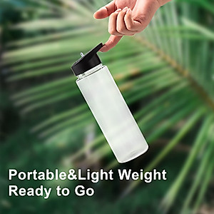 24 oz Clear Water Bottles with Straw, 6 Pack Bulk Reusable Sports Water Bottle with Handle, Wide Mouth & Portable for Travel Gym Cycling Hiking Camping, for Personalized DIY Teacher Nurse Gift