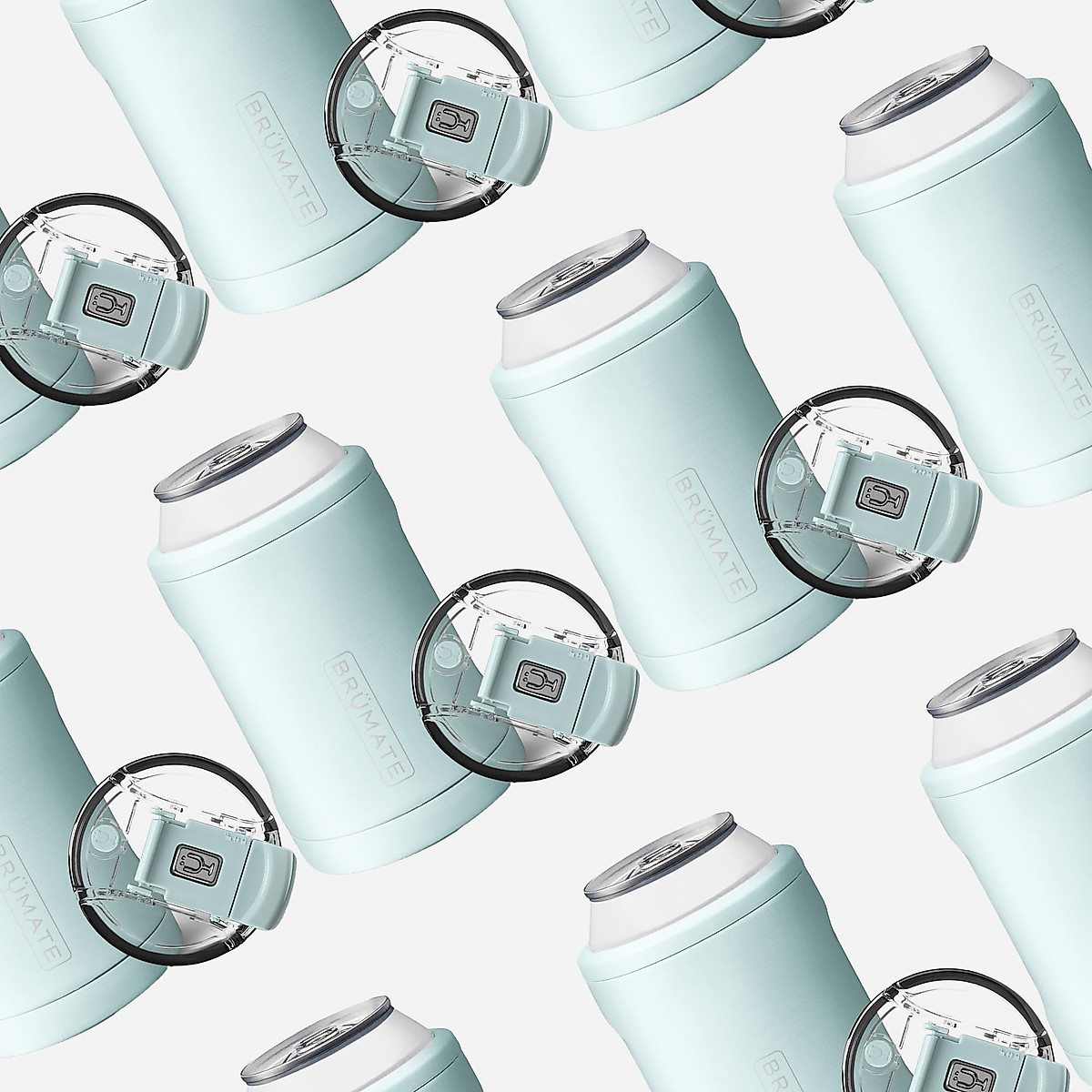 BrüMate Hopsulator Duo 2-in-1 Can Cooler Insulated for 12oz Cans + 100% Leak Proof Tumbler with Lid | Can Insulated for Hard Seltzer, Beer, Soda and Energy Drinks (Blue Agave)