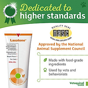 Vetoquinol Laxatone: Oral Hairball Lubricant Gel for Cats – Maple Flavored, 4.25oz 2 Pack