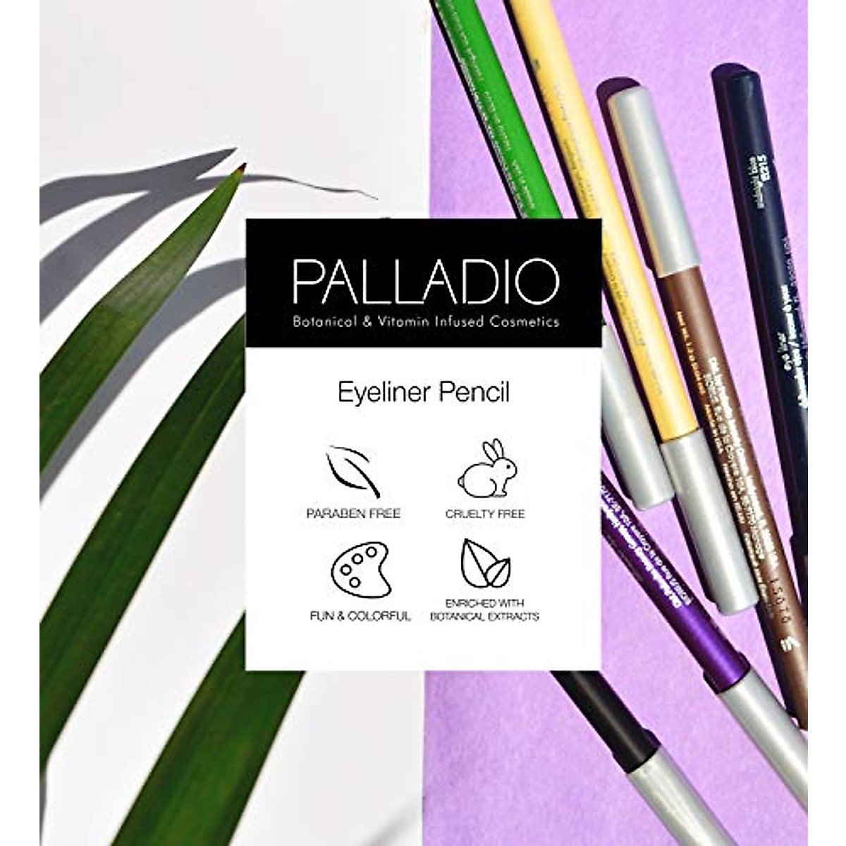 Palladio Wooden Eyeliner Pencil, Thin Pencil Shape, Easy Application, Firm yet Smooth Formula, Perfectly Outlined Eyes, Contour and Line, Long Lasting, Rich Pigment, Midnight Blue