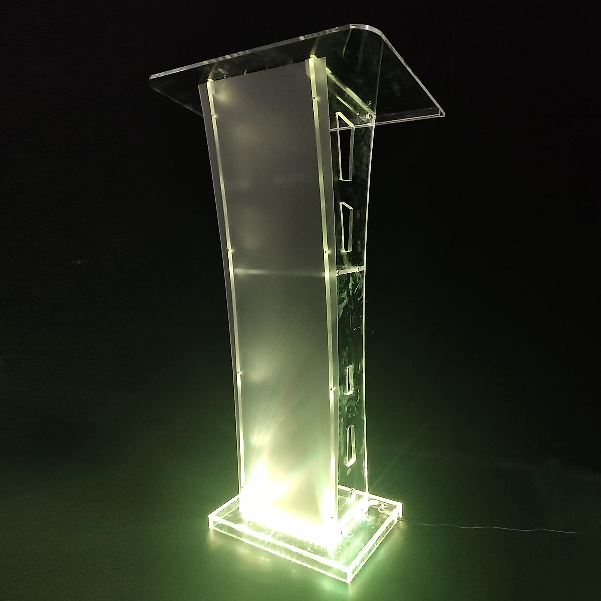 Acrylic Clear Lectern Mobile Acrylic Podium Pulpits Conference Lectern Professional Portable Presentation Podium for Churches,Weddings, Office and School Classrooms (Style C)