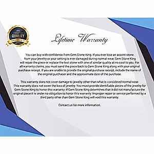 Gem Stone King 10K Rose Gold 6MM Round Gemstone Birthstone White Created Sapphire and White Diamond Accent 3-Stone Engagement Ring | Three-Stone Wedding Anniversary Promise Ring For Women