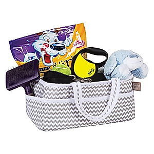 Trend Lab Dove Gray Chevron Storage Caddy Diaper Organizer for Baby Nursery and Changing Table Accessories, 12 in x 6 in x 8 in (Pack of 2)