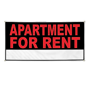 Vinyl Banner Multiple Sizes Apartment for Rent Business A Business Outdoor Weatherproof Industrial Yard Signs Red 4 Grommets 24x36Inches