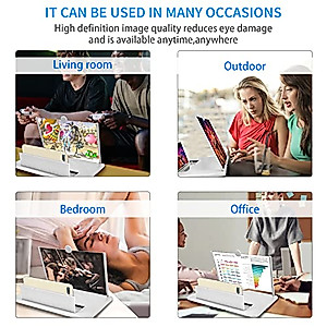 Newseego 18 inch Foldable Phone Screen Magnifier,HD Mobile Phone Screen Amplifier Gift for Older Kids 3D Movie Video Enlarger with Pull Design and Stand Holder Eye Protection for All Smartphone-White