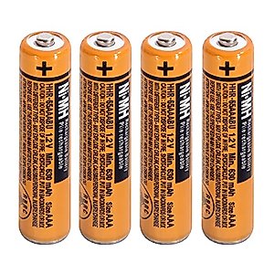 pingju NI-MH AAA Rechargeable Battery 1.2V 630mah 4-Pack AAA Batteries for Panasonic Cordless Phones, Remote Controls, Electronics