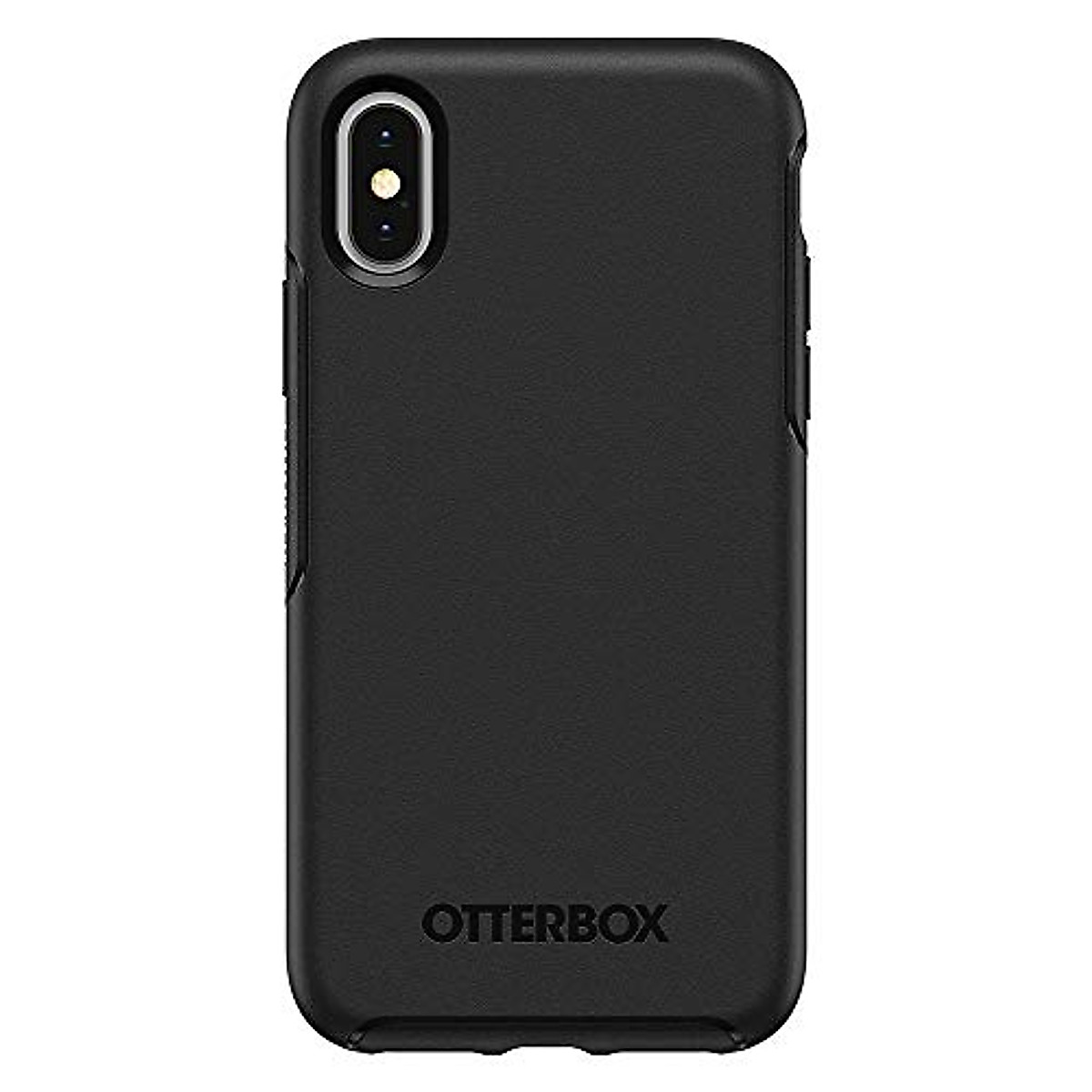 OtterBox iPhone Xs AND iPhone X Symmetry Series Case - BLACK, ultra-sleek, wireless charging compatible, raised edges protect camera & screen
